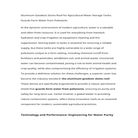 Aluminum Geodesic Dome Roof for Agricultural Water Storage Tanks Guards ...