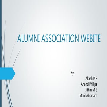 Alumni Association Website for CUSAT | PPT