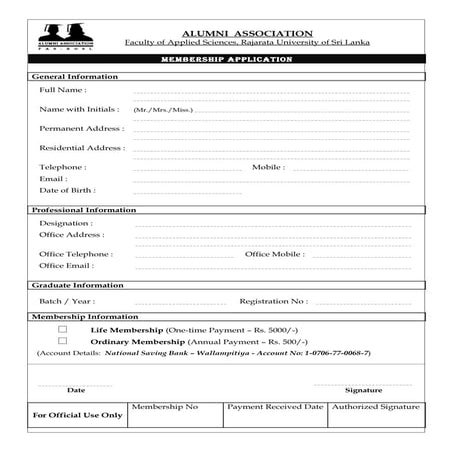 Alumni application | DOC