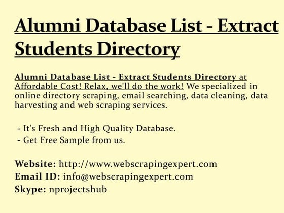 USA College and University Students Data List | PPT