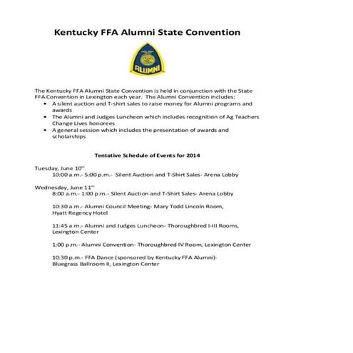 Convention schedule for web | DOC