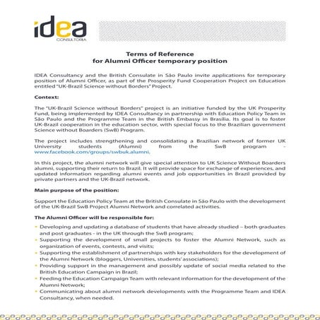 Alumni Officer Terms of Reference | PDF | Careers