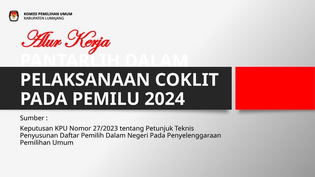 Alur Kerja Pelaksanaan Coklit Pada Pemilu 2024 | PPT Alur Kerja Pelaksanaan Coklit Pada Pemilu 2024 | PPT