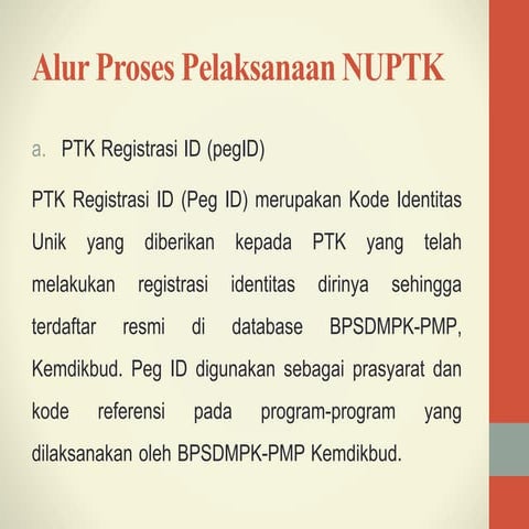 Alur proses pelaksanaan nuptk | PPTX