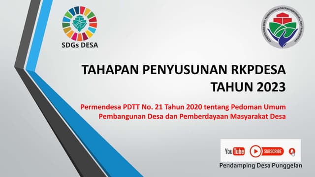 Materi Rencana Kerja Pemerintahan Desa (RKPDes) | PPTX