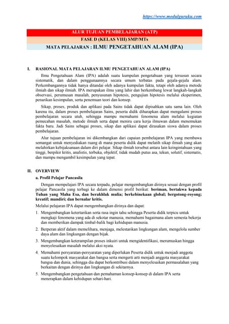 Modul Ajar IPA Kelas 9 Kurikulum Merdeka | PDF