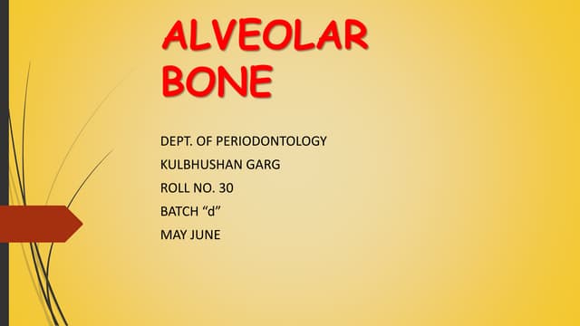 Handout of Alveolar bone Histology | PDF