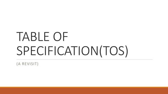 preparing a TOS | PPT