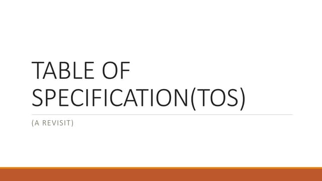 preparing a TOS | PPTX