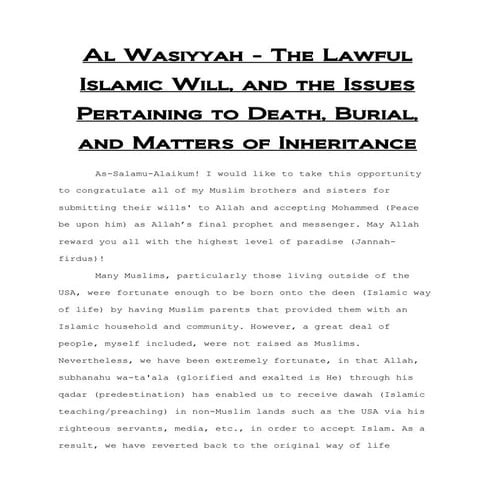 Al wasiyyah | PDF