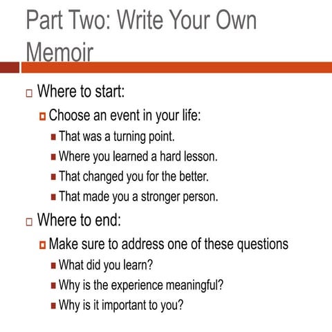 ALWG Memoir Writing | PPTX