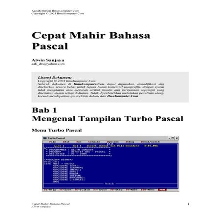 Bahasa pemrograman pascal | DOCX