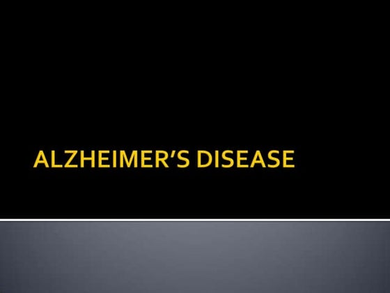 Alzheimer's disease | PPT