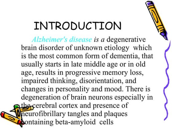 Pathophysiology and management of alzheimer's disease | PPT