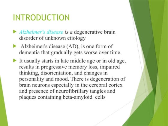 Alzheimer's disease | PPTX | Brain and Nervous System Disorders ...