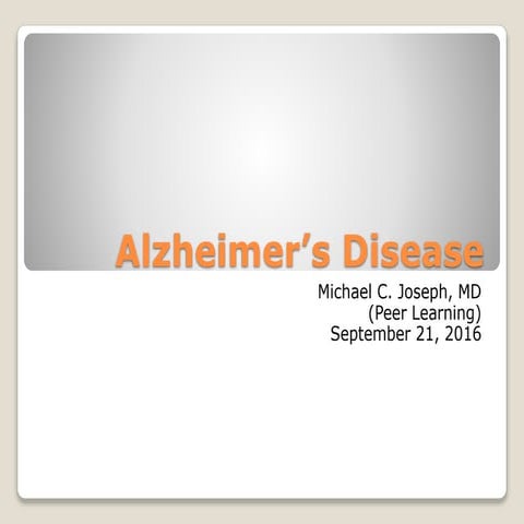 Alzheimer's Disease | PPTX