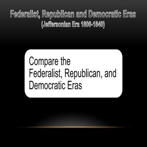 American History I (DE) Unit 8 federalis, Republican and Democratic ...