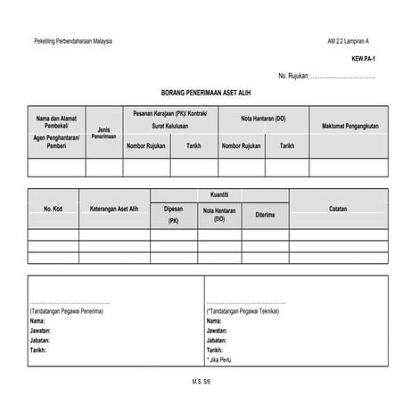 Am2 borang asetalih | DOC