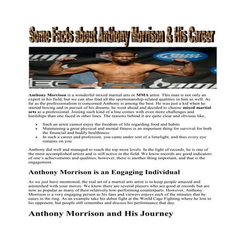 How Anthony Morrison Regained Control | PPTX