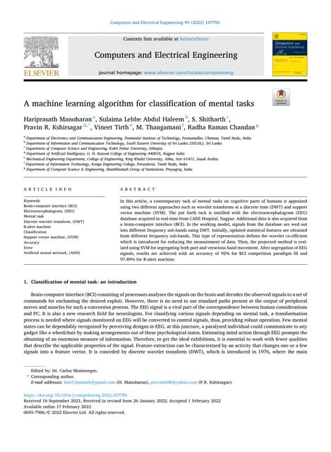 Improved Algorithm For Brain Signal Analysis Pdf