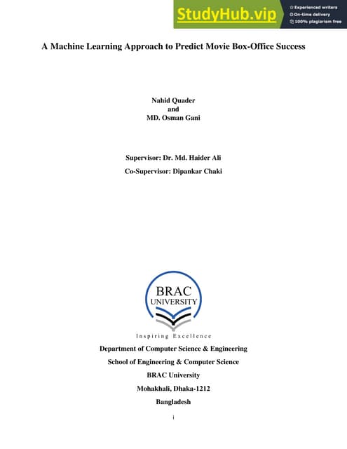 Predicting Movie Success on IMDb: A Data-Driven Approach | PPTX