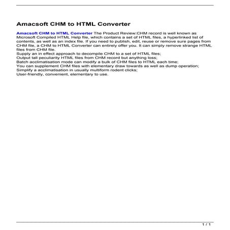 Amacsoft chm to html converter | PDF