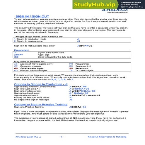 Amadeus Basic Training Manual | PDF
