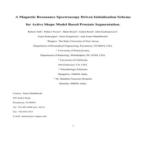 A Magnetic Resonance Spectroscopy Driven Initialization Scheme For Active Shape Model Based 