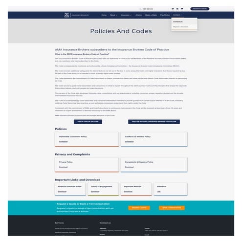 insurance policies and codes - ama insurance | PDF