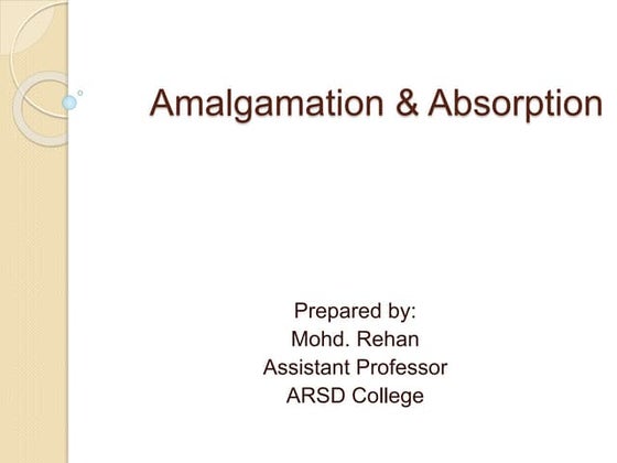 Amalgamation ppt | PPTX