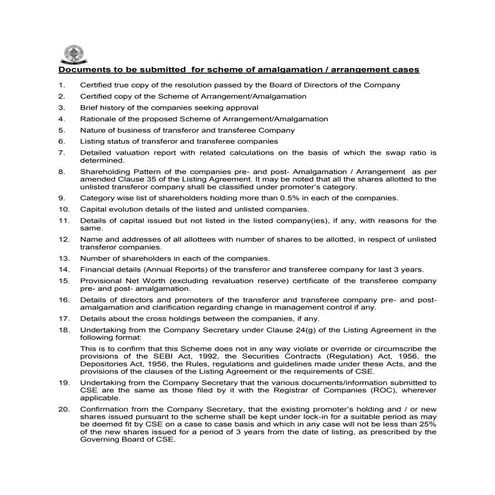 Amalgamation checklist | DOCX