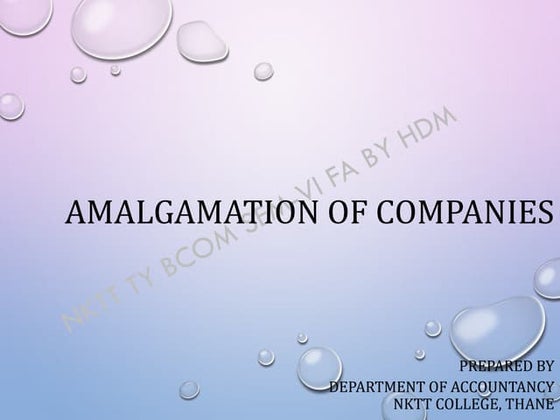 AMALGAMATION POWERPOINT PRESENTATION SLIDE | PPTX