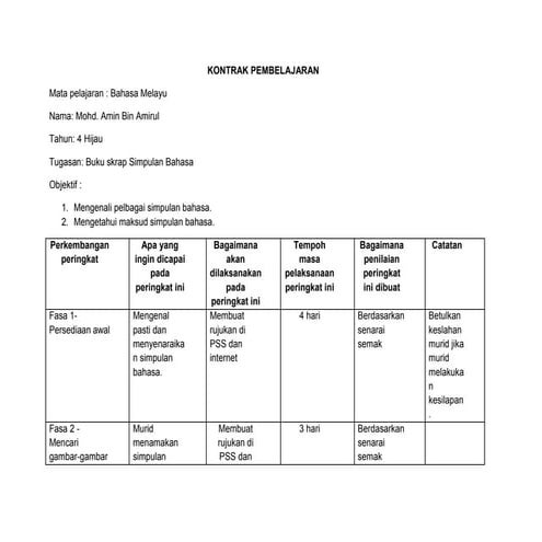 Amali 6 kontrak pmbljran | DOCX