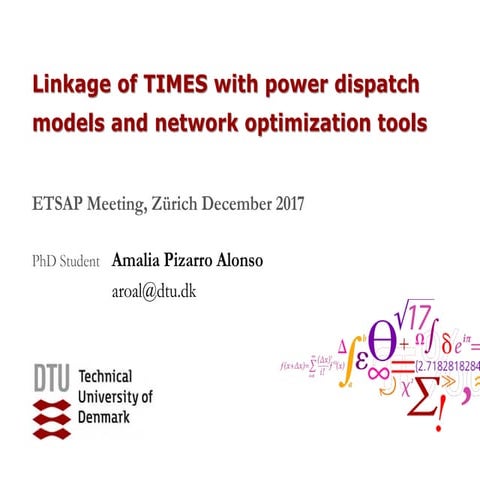 Linkage of TIMES with Power Dispatch Models and Network Optimization | PDF