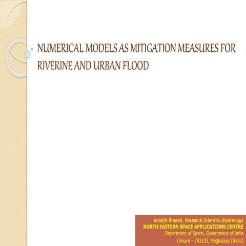 Numerical Models As Mitigation Measures For Riverine And Urban Flood Ppt