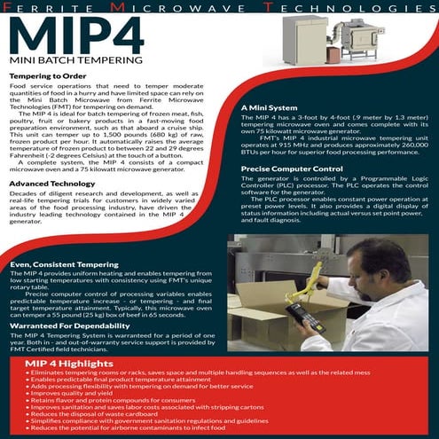 FOR SALE - Pre-Owned Amana Mini Batch Tempering Unit | PDF