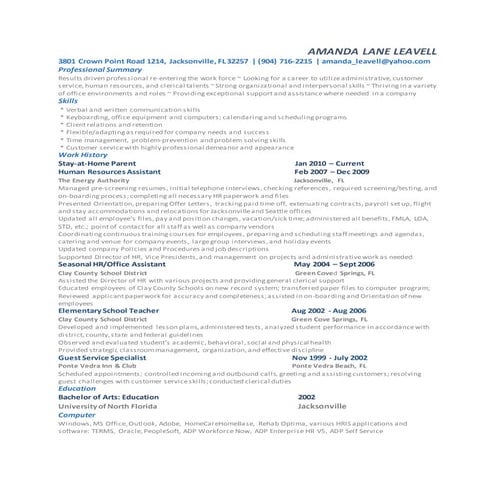Amanda Lane Leavell, RESUME | PDF