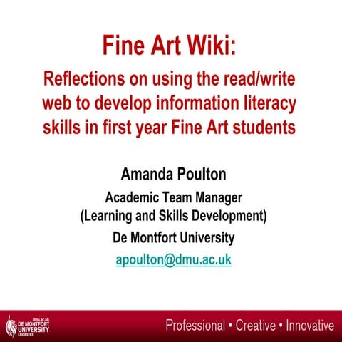 Fine Art Wiki: reflections on using the read/write web to develop ...
