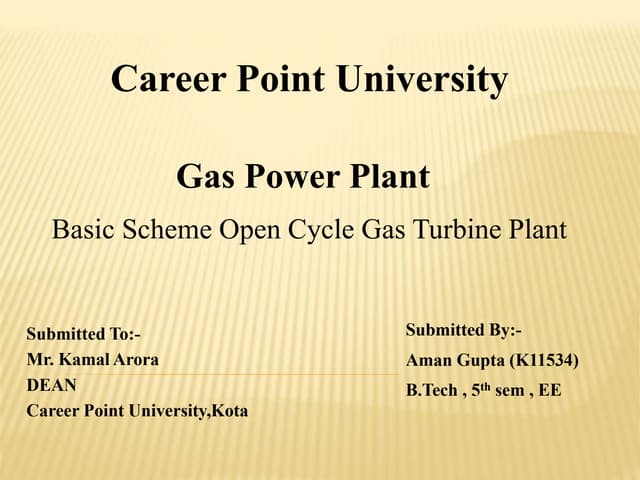 Gas turbine cycle (open and closed gas turbine cycle) | PPTX