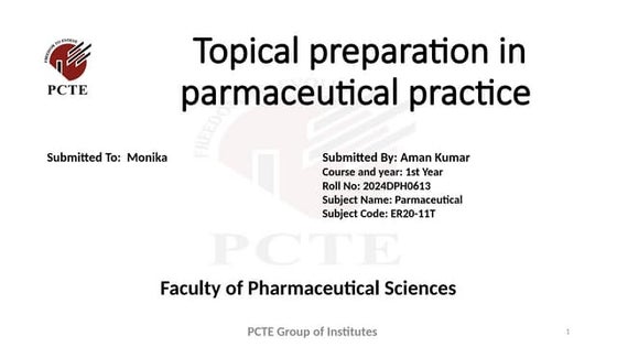 Topical preparations | PPT