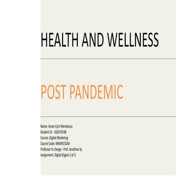 Trendy Healthy Lifestyle in 2024: Embracing the Future of Wellness | PDF