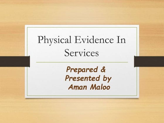physical evidence and servicescape.ppt