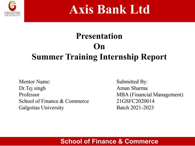 Axis bank ppt | PPTX