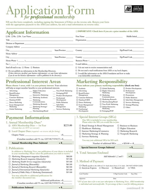 Business CEO Chamber of Commerce Membership Application | PDF