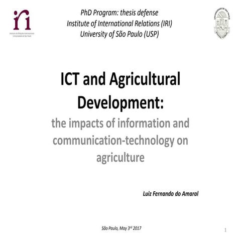 ICT and agricultural development - impacts of information and ...