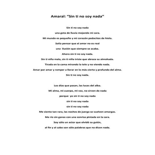 Amaral sin ti_no_soy_nada | PDF
