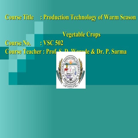 Production technology of spinach | PPTX