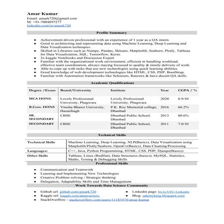 Amarkumardatascientistresume Pdf