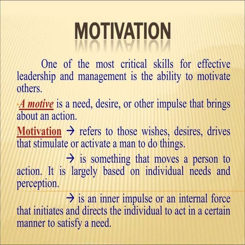 Amar Majhu - What is Motivation and how it works | PPTX