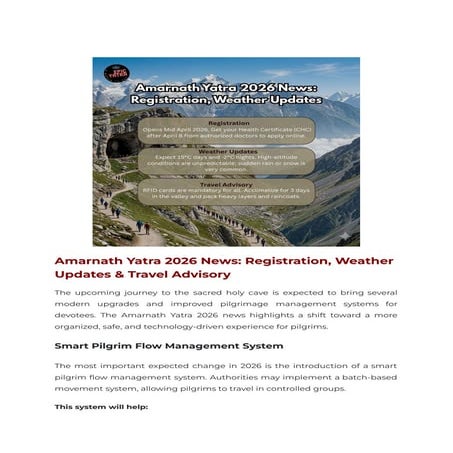 Amarnath Yatra 2026 News_ Registration, Weather Updates & Travel ...